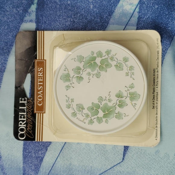 Corelle | Dining | Vintage Corelle Coordinates Green Ivy 4 Coasters Set ...